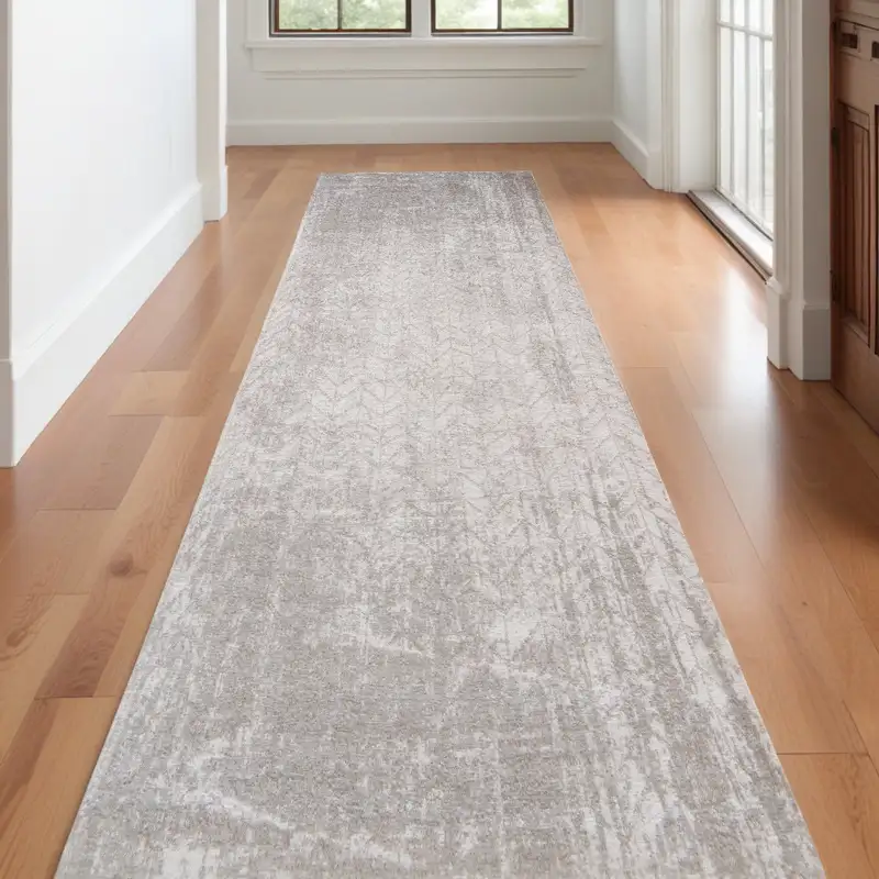 10' Gray and White Chevron Non Skid Area Rug - 10' Runner | RayneCraft.com