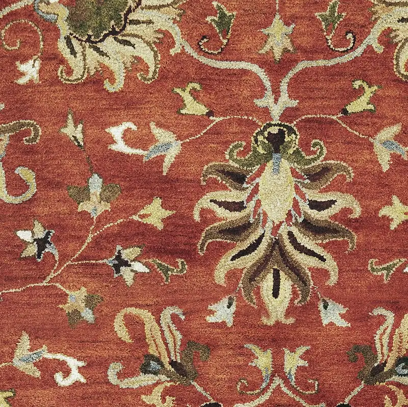 Sienna Wool Rug - 5' X 8' - Rust, Beige, Gray | RayneCraft.com